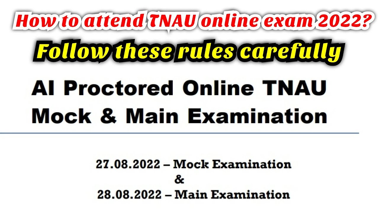 How to attend TNAU PG online entrance exam & video proctoring? | Follow ...