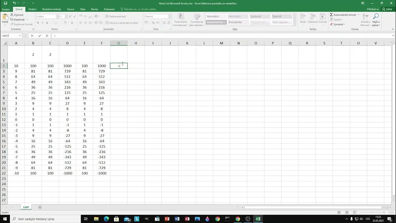 Excel mocniny a odmocniny. - YouTube