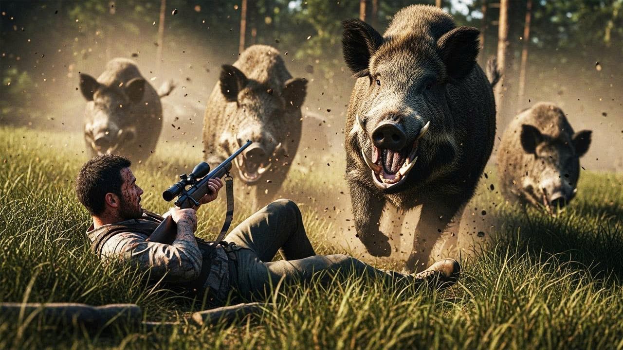 Too Dangerous! Hunter Stumbles When Being Surprised By Giant Wild Boar Attack - How To Survive ...