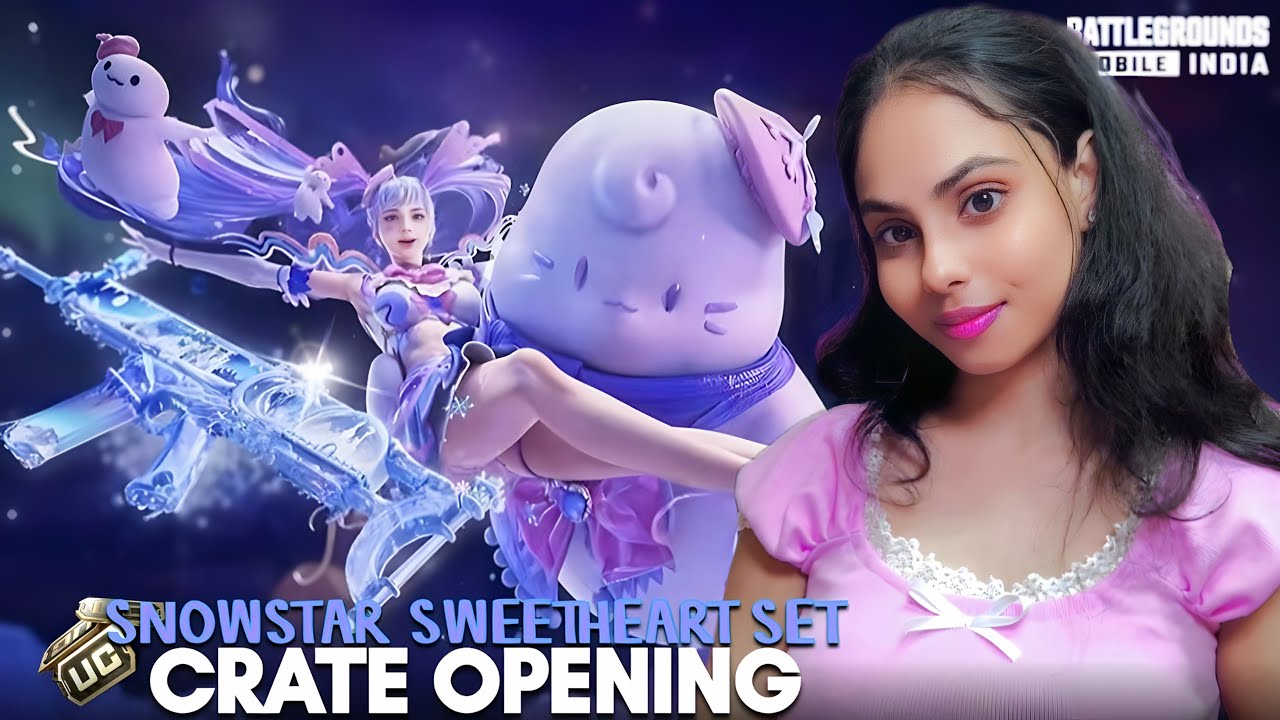 🔴HEY..... SNOWSTAR SWEETHEART SET CRATE OPENING 🎀 BGMI LIVE W ROZZEN ️ ...