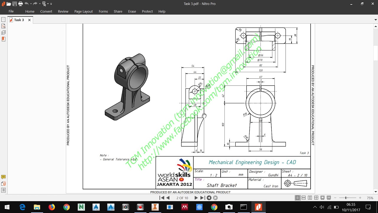 Task 3 - Page 02 - Shaft Bracket - YouTube