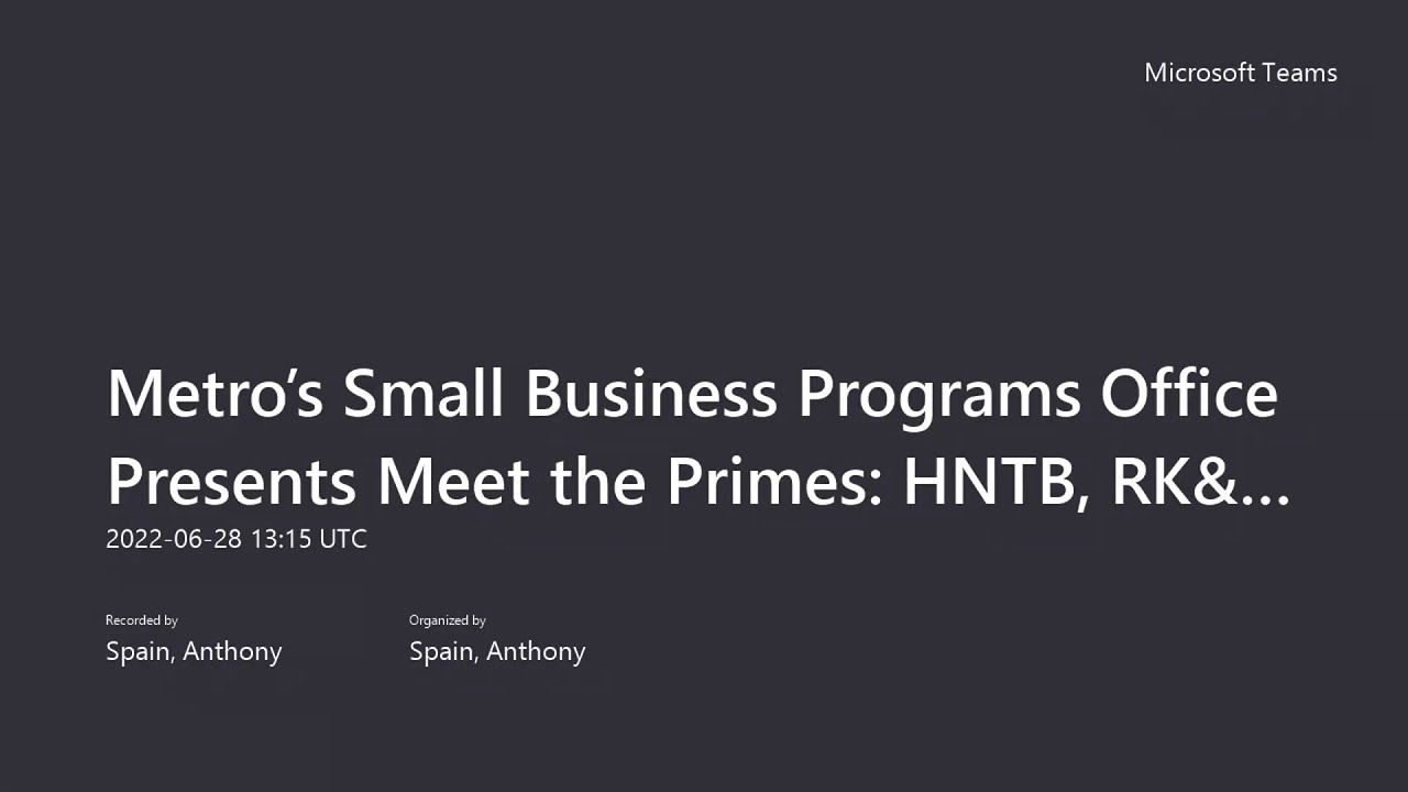 Metro's Small Business Programs Office - Meet the Primes Event - YouTube