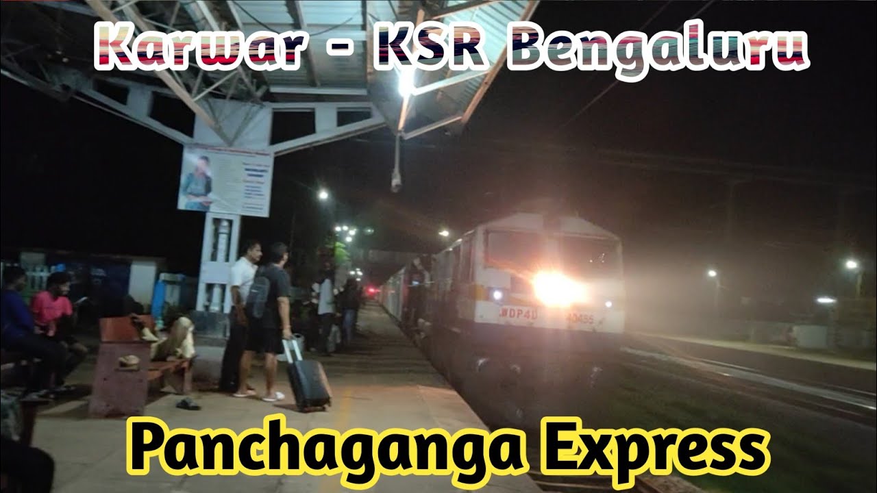 Karwar Bengaluru City Panchaganga Express arriving at #kundapura #train ...