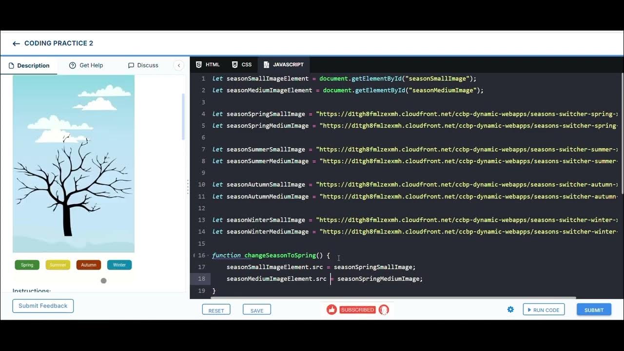 JavaScript | Coding Practice-2 | Seasons Switcher | NxtWave | CCBP 4.0 - YouTube
