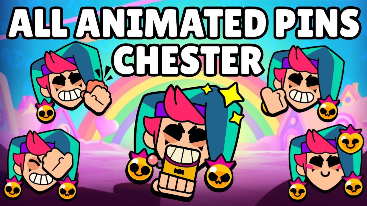 Chester Pins (NEW Animated Pins!) | Brawl Stars | Green Screen - YouTube