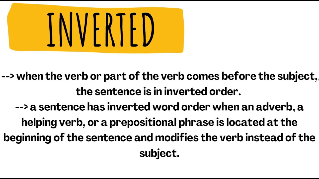 Natural and Inverted Order of Sentences - YouTube