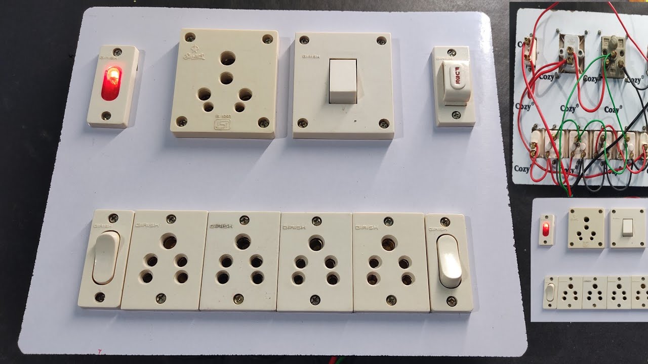 5 Socket 3 switch 1 fuse 1 indicator board wiring connection || power ...