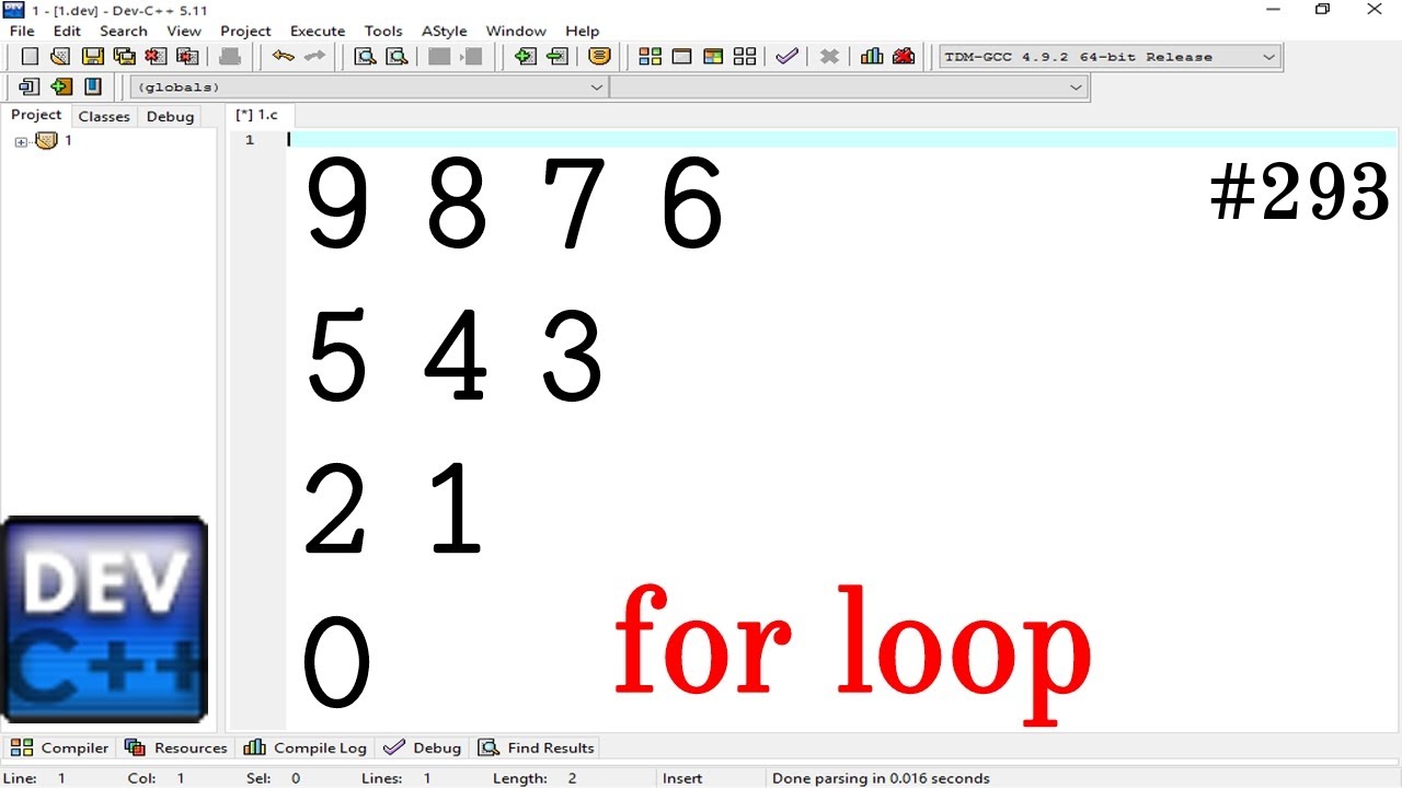 Print A Pattern From For Loop In C Language For Loop 293 YouTube Print A Pattern From For Loop In C Language For Loop 293 YouTube