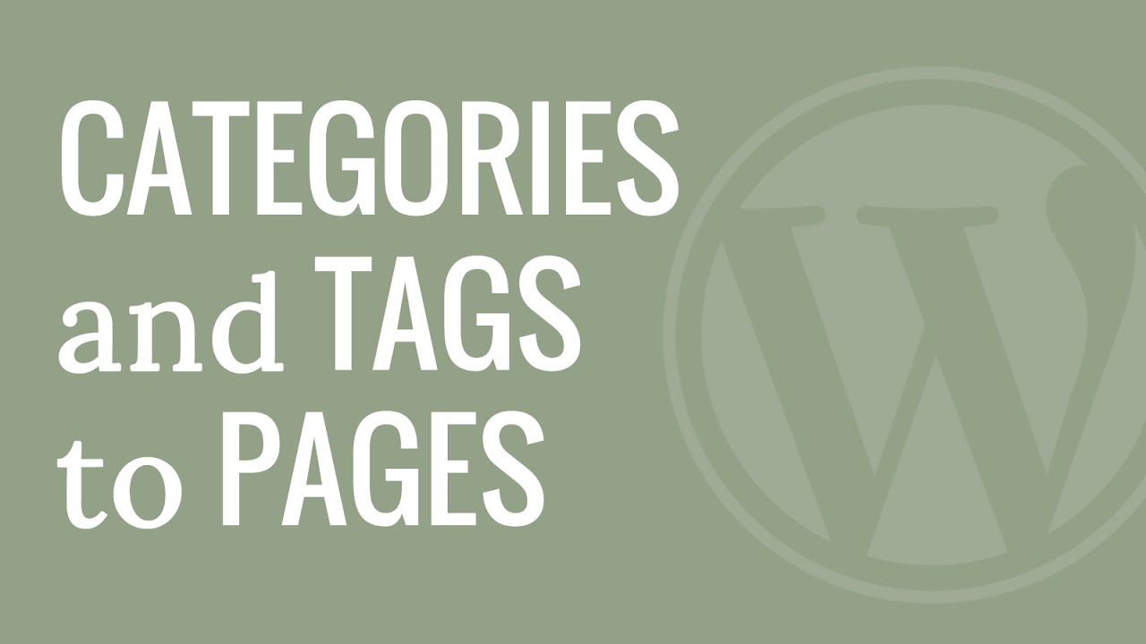 How To Add Categories And Tags For WordPress Pages YouTube how-to-add-categories-and-tags-for-wordpress-pages-youtube
