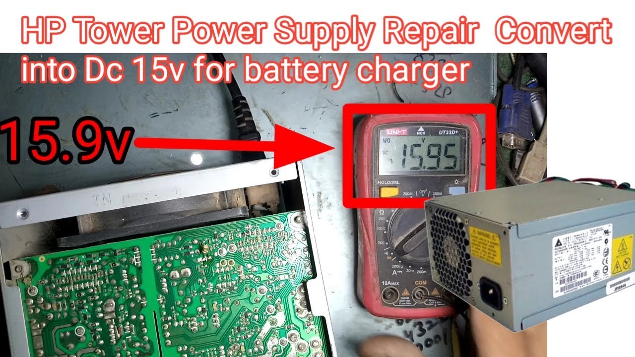 HP Power Supply Repair And Convert into Dc 15v for battery charger ...