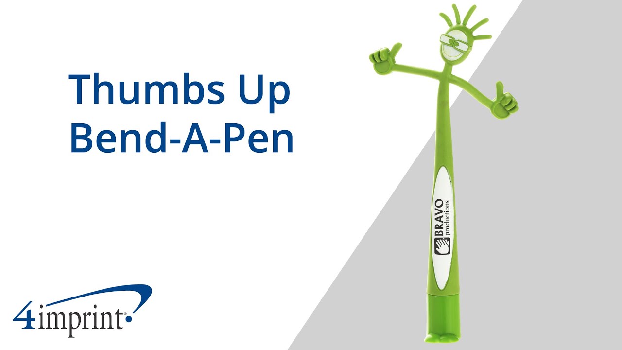 Thumbs Up Bend-A-Pen - Promotional Products - YouTube