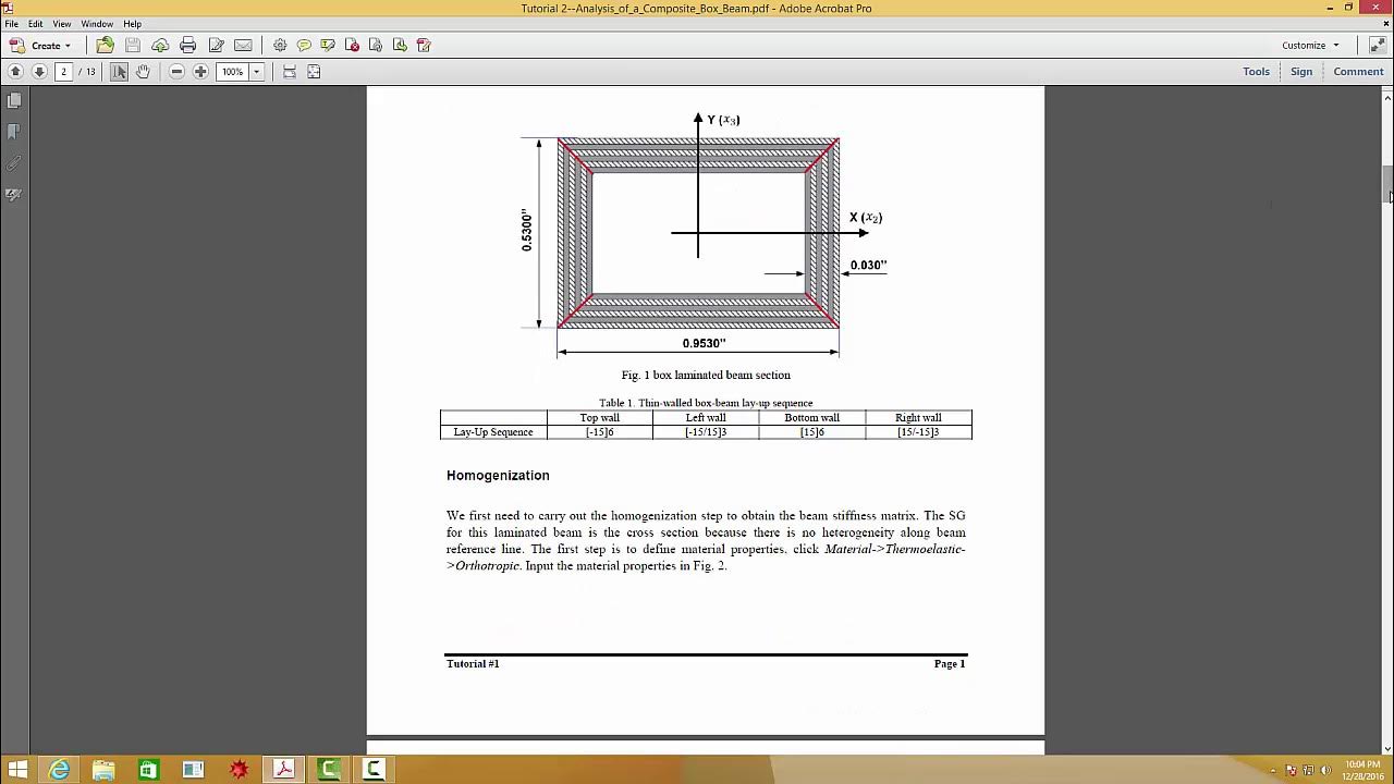 SwiftComp tutorial 2: Analysis of a Composite Box Beam - YouTube