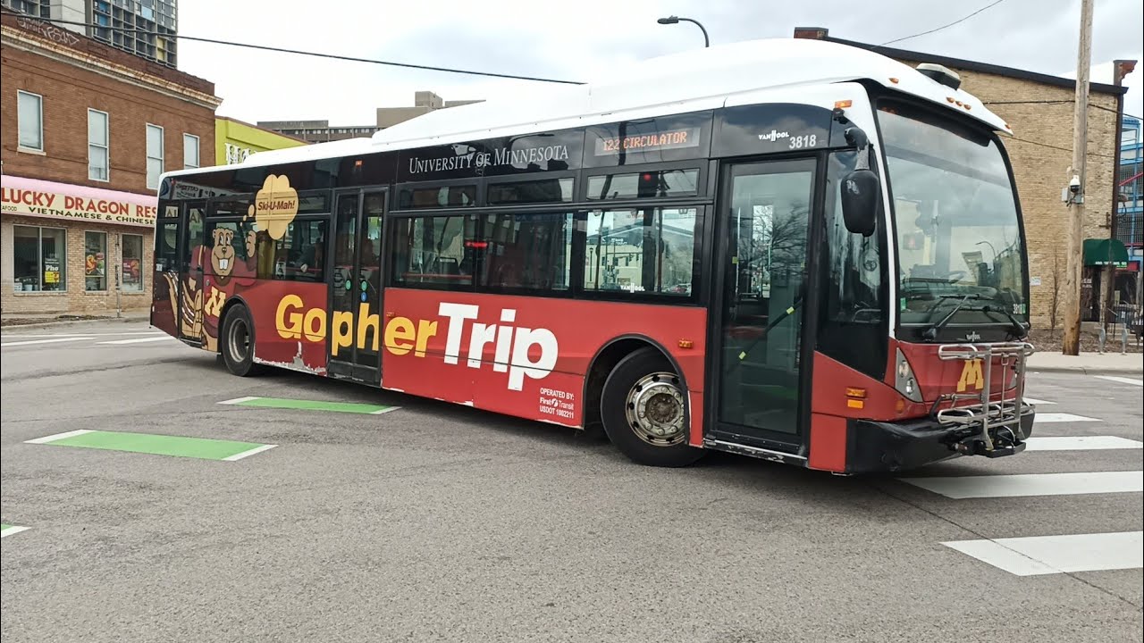 UMN 2008 Van Hool A300L 3818 On Rt 122 University Ave Circulator - YouTube
