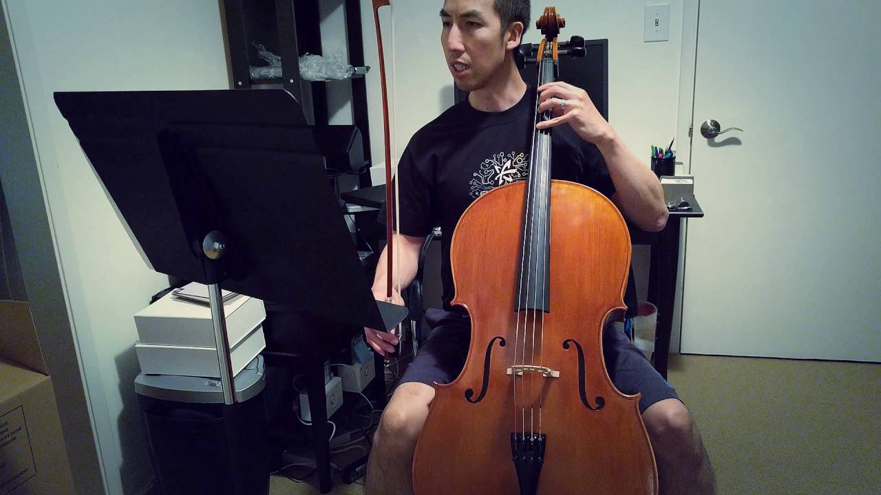 2016-10-11 Cello Practice - Adult Beginner (7 months) - Minuet No. 2 ...