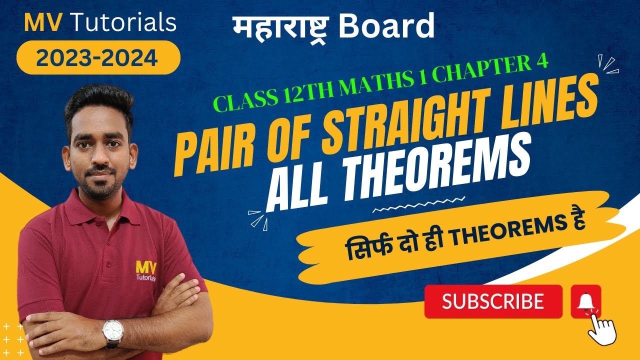 Pair of Straight Lines Theorems Class 12 Maths Maharashtra Board MV ...