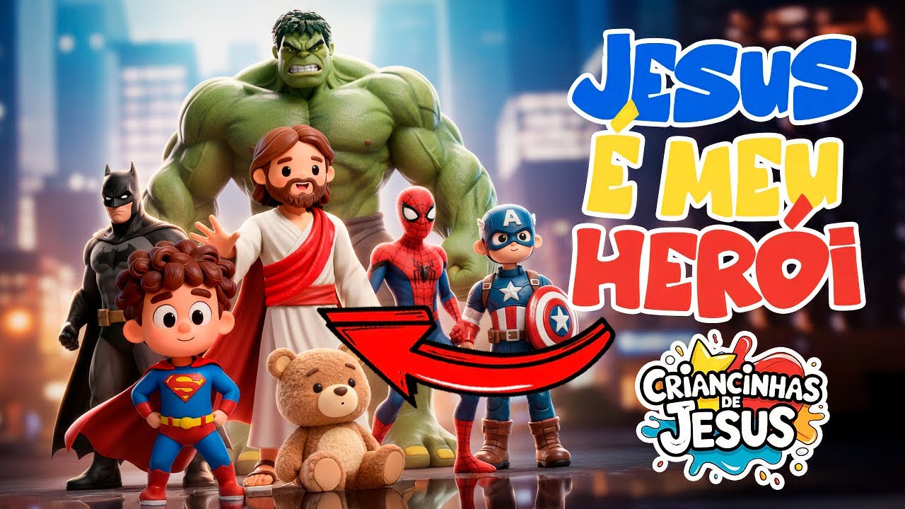 JESUS É MEU HERÓI 🦸🌟 O RESGATE DO URSINHO | LOUVOR KIDS | CANÇÃO GOSPEL ...