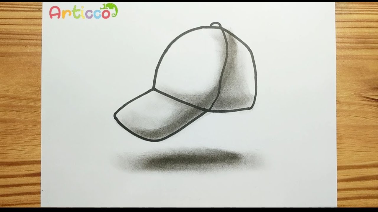 HOW TO DRAW REALISTIC BASEBALL CAP - YouTube