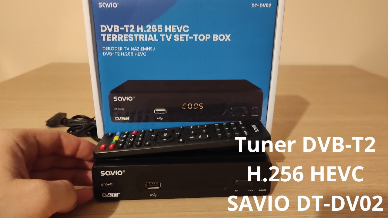 Recenzja dekodera DVB-T2 H.265 HEVC - SAVIO DT-DV02 - YouTube