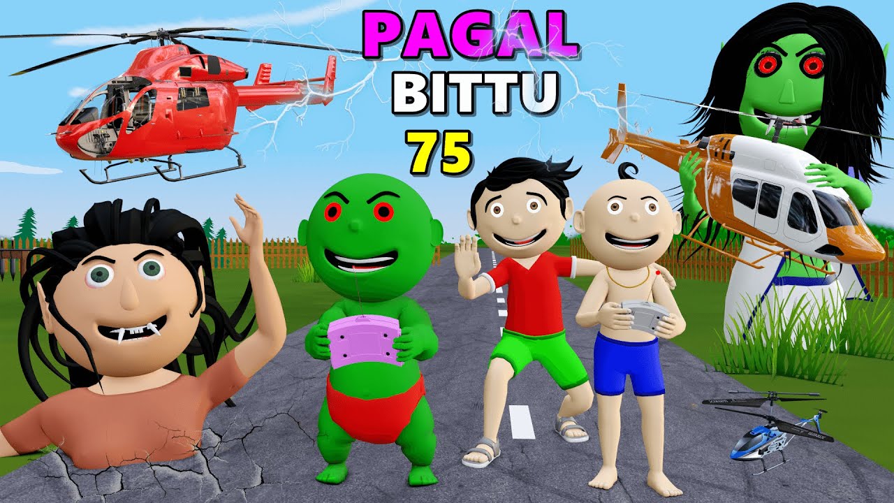 Pagal Bittu Sittu 75 | Helicopter Wala Cartoon | Bittu Sittu Toons ...