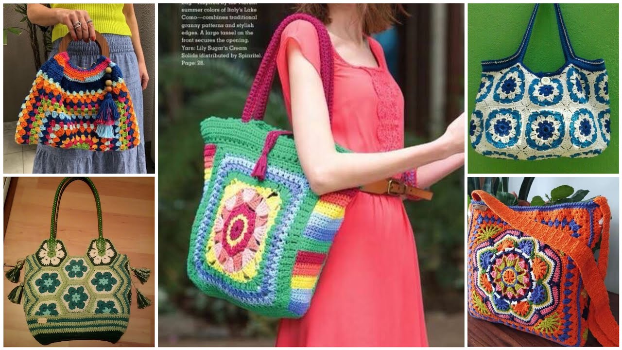 Latest crochet fancy bag/crochet cotton yarn shoulder bag designs - YouTube
