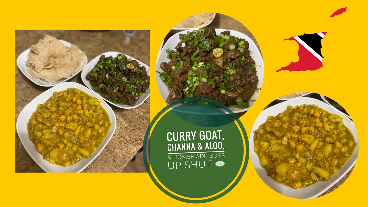 🇹🇹 The Best Trini Curry Goat with Channa & Aloo & Homemade Buss Up Shot ...