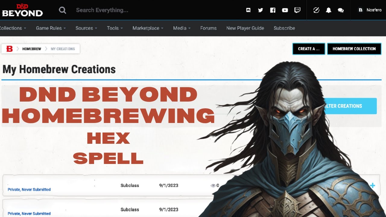 DnD Beyond Step By Step Homebrew - Hex Spell - YouTube
