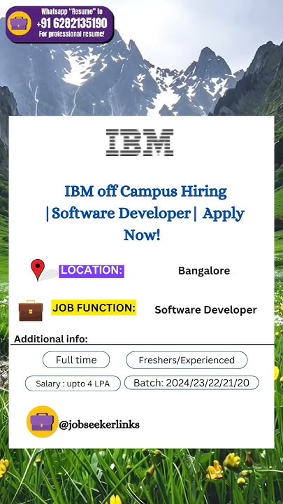 IBM off Campus Hiring|Software Developer|Apply Now| - YouTube