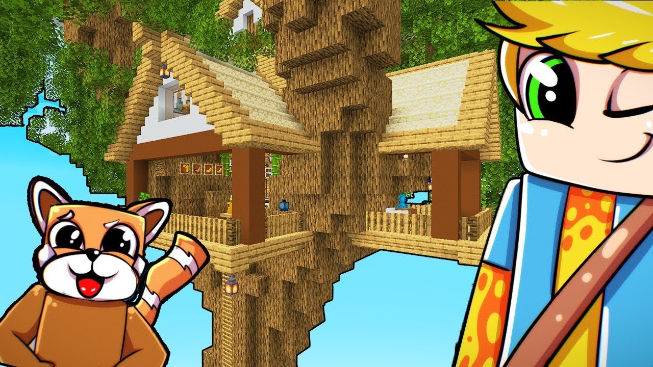 CONSTRUIMOS UNA CASA DE ÁRBOL GIGANTE EN MINECRAFT - YouTube