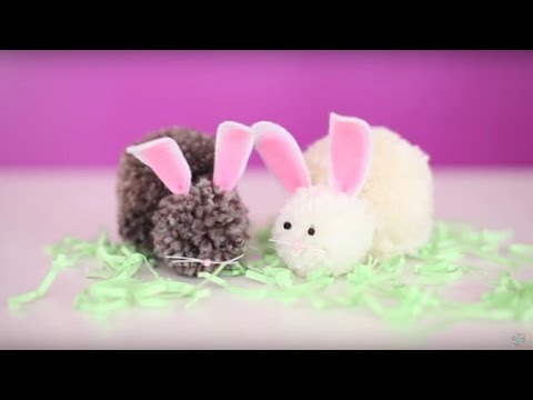 Easter Craft: DIY Bunny Pom Pom - YouTube