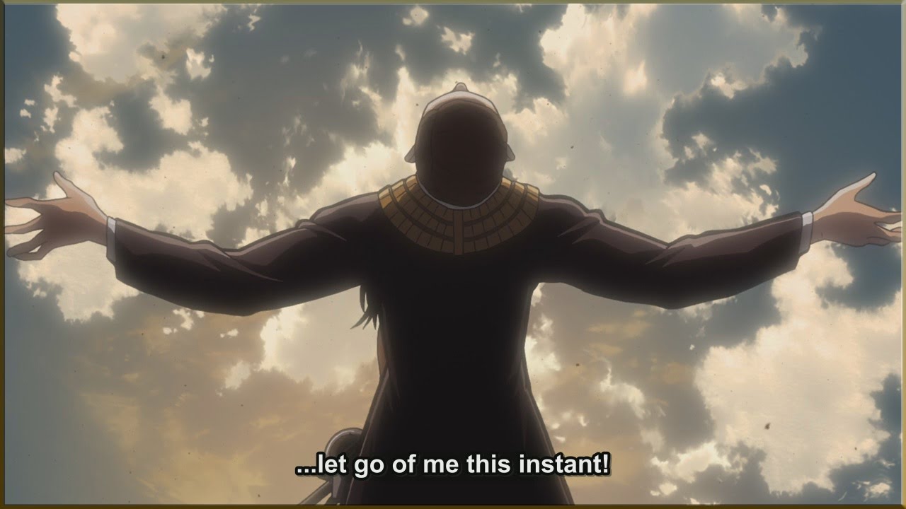 Attack on Titans S2E1 - Hange Zoë threatens Pastor Nick - YouTube