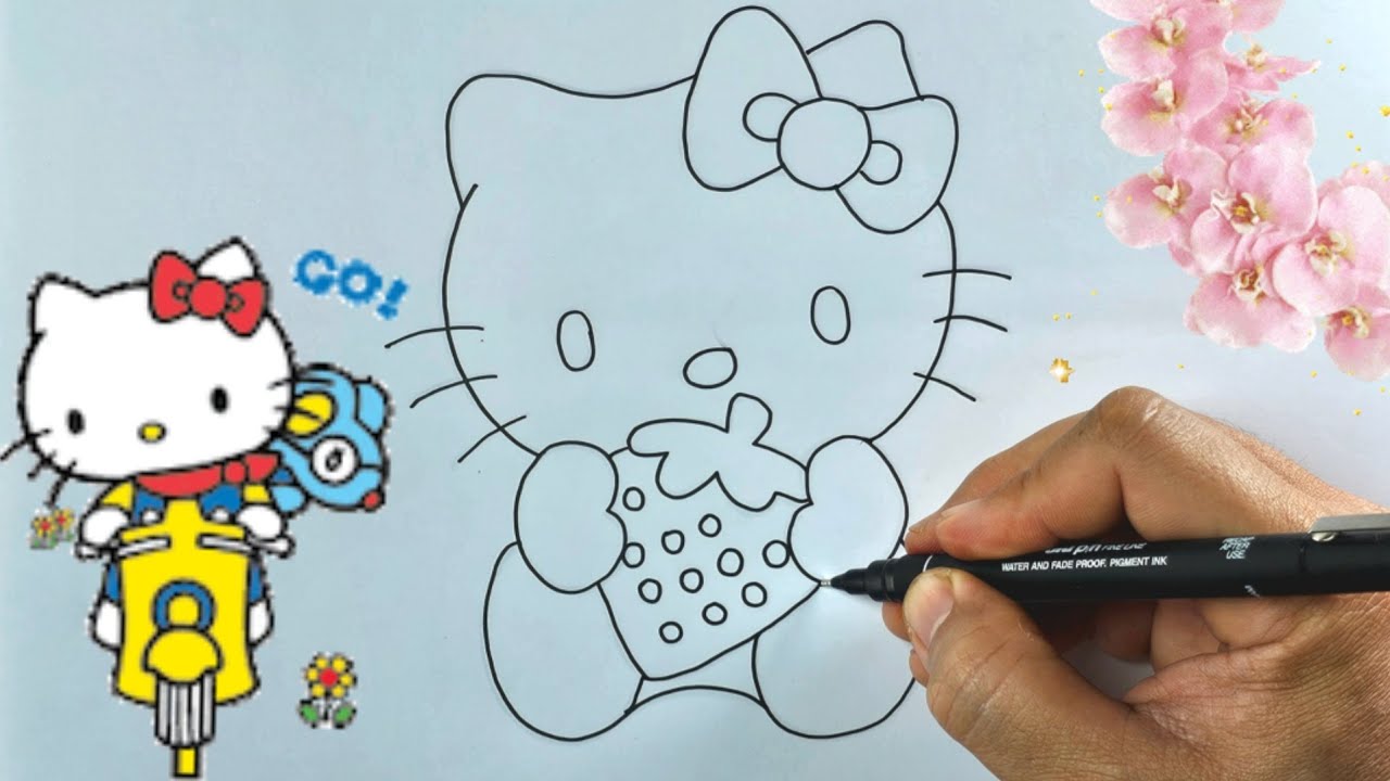 How To Draw Hello Kitty Step By Step - Hello Kitty Drawing Easy - YouTube