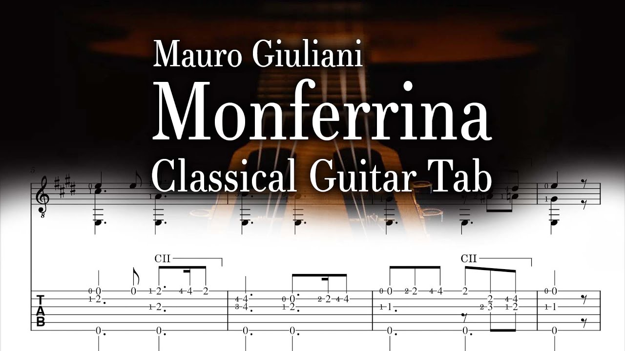 Giuliani - Monferrina - Classical Guitar Tab - YouTube