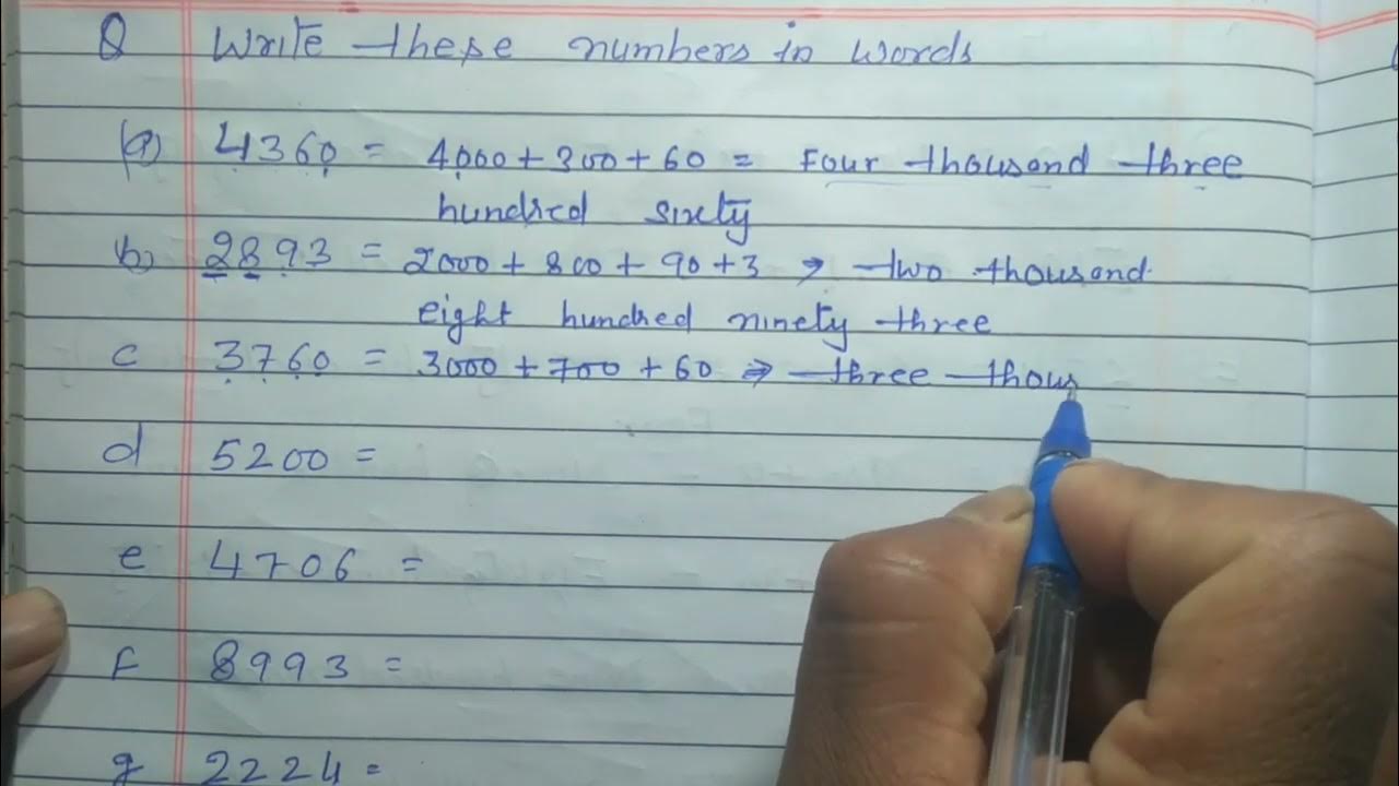 Write these numbers in words | Write the following numbers in words ...