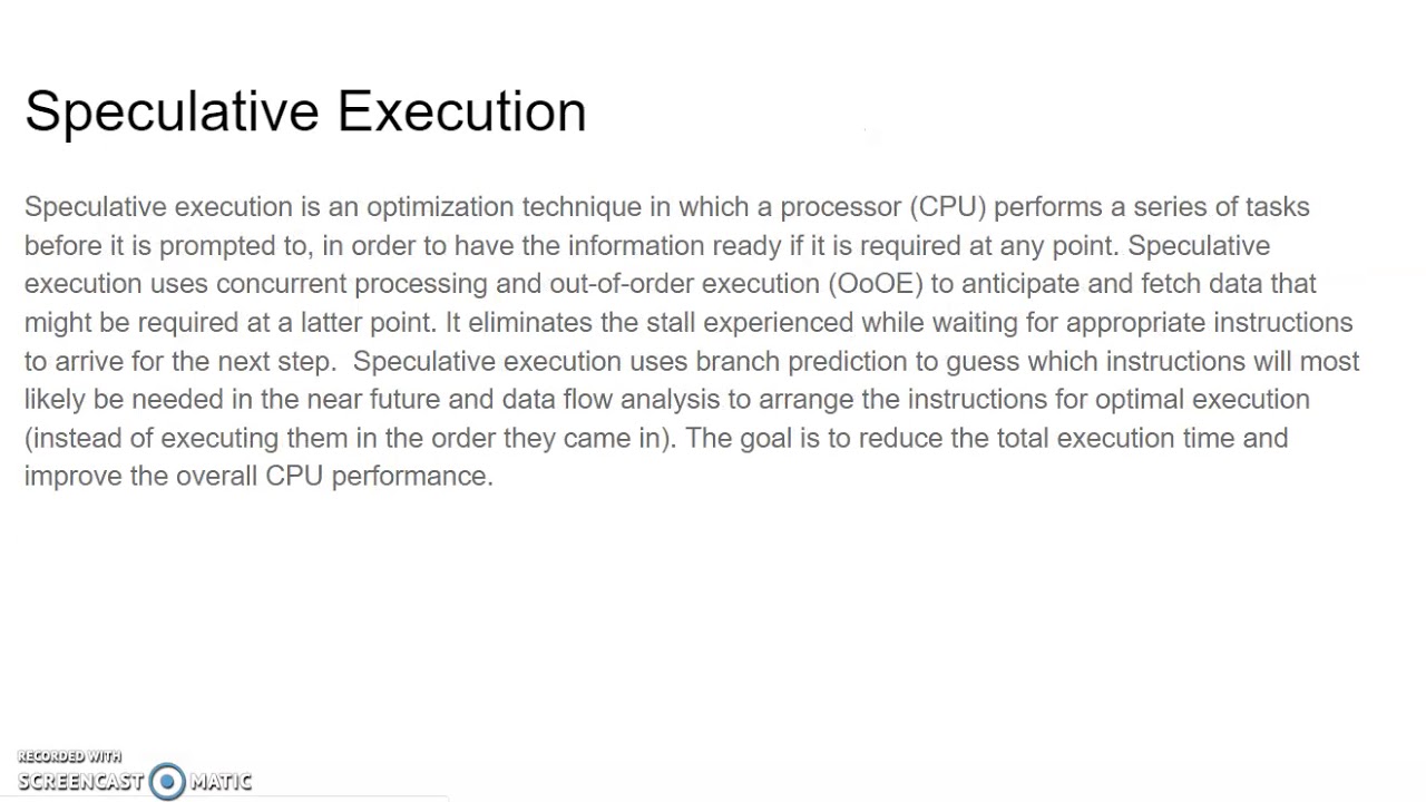 Speculative execution - YouTube