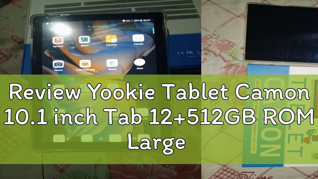 Review Yookie Tablet Camon 10.1 inch Tab 12+512GB ROM Large Screen ...