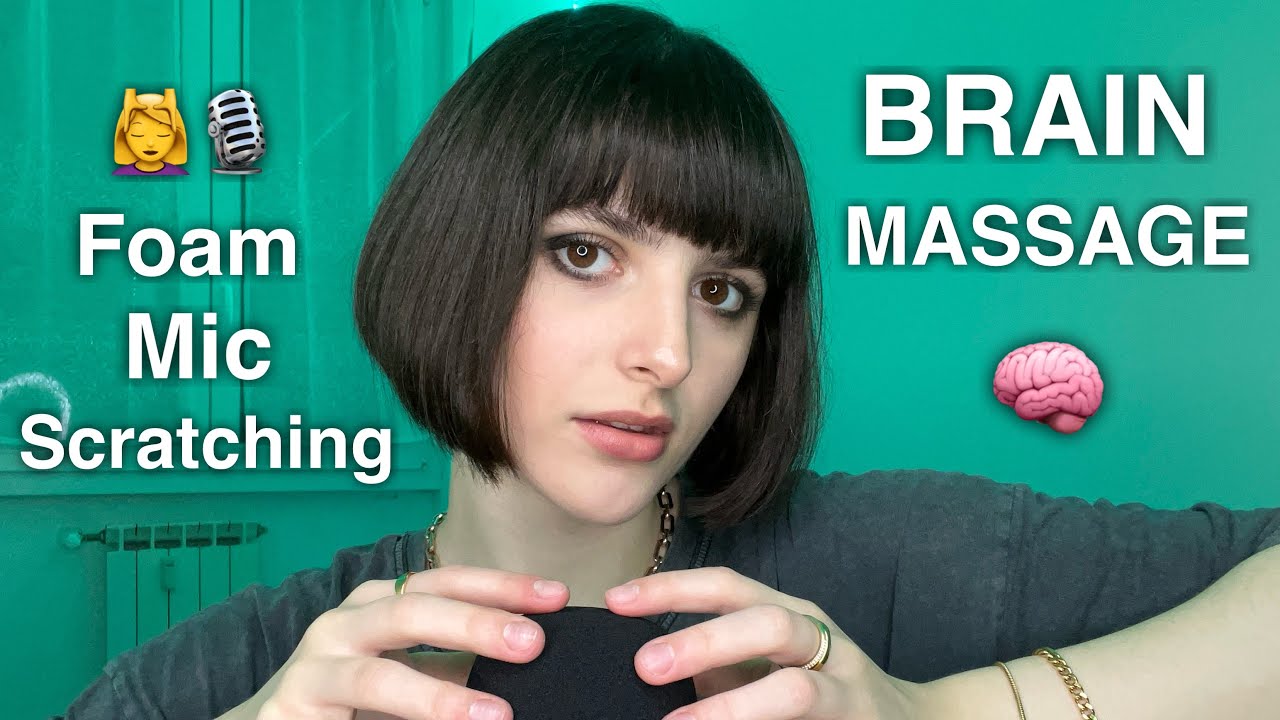 Asmr Brain Melting🧠 Mic Scratching With Foam Cover Brain Massage🎙🧽