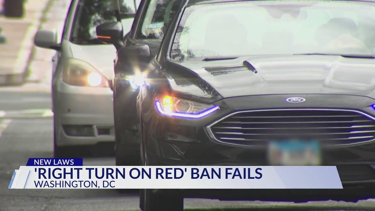 'Right turn on red' ban fails in DC - YouTube
