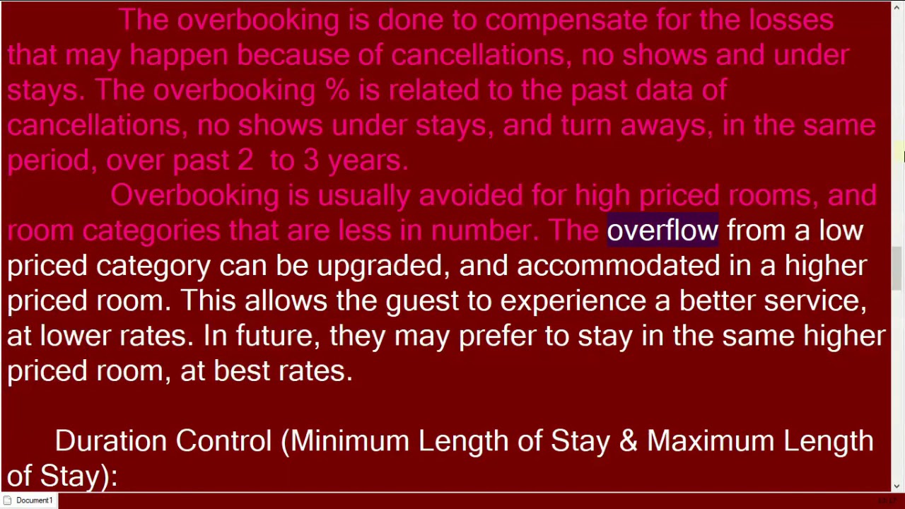 Room Inventory control? Duration Control for Revenue Management ...