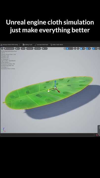Unreal Engine cloth simulation on a Leaf! - YouTube