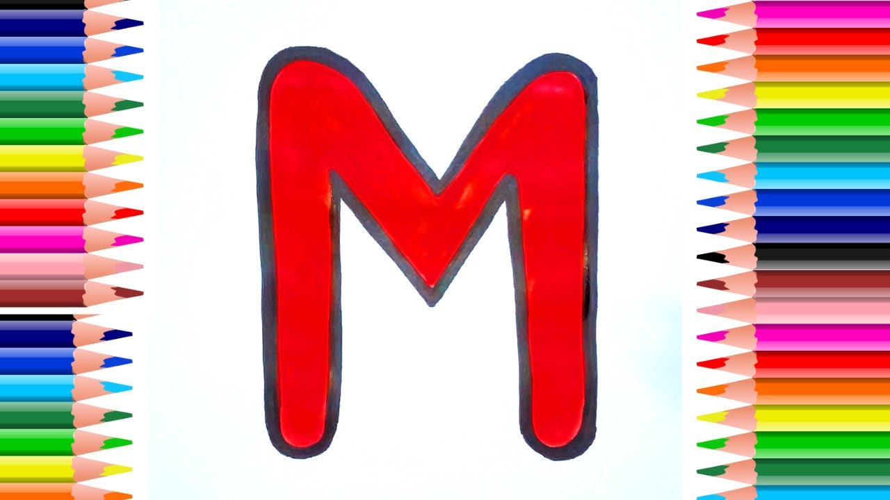 How To Draw Letter M | Easy ABC Drawing, Coloring & Rhymes # ...