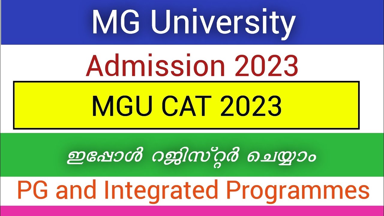 MG University Admission 2023 | MGU CAT Registration Started | MG ...