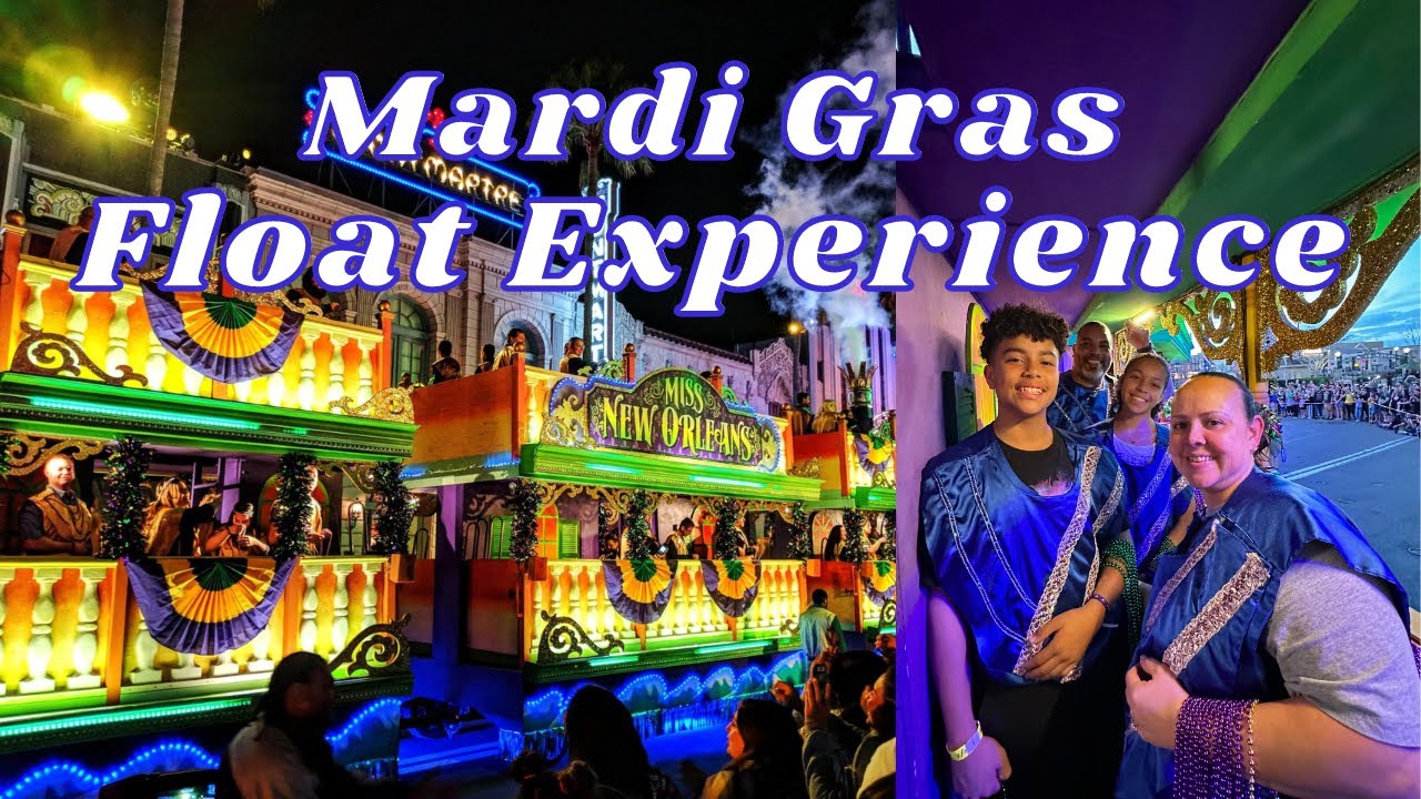 Universal Studios Mardi Gras Float Parade Experience - YouTube