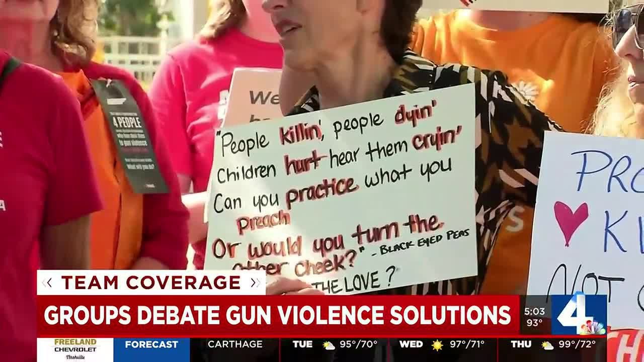 Groups debate gun violence solutions - YouTube