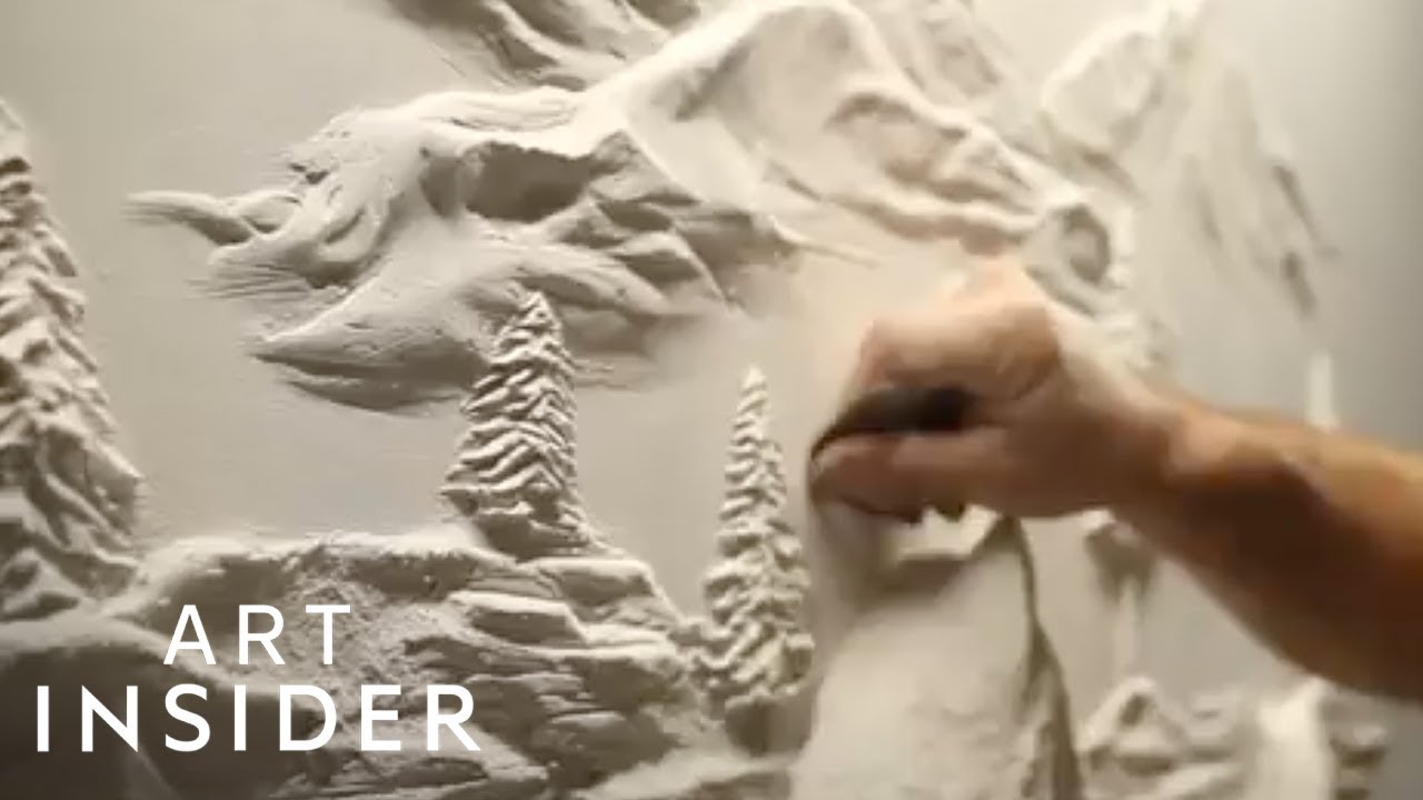 Detailed Art Sculpted Into Drywall - YouTube