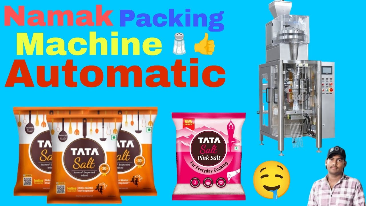 Namak packing machine 🧂 automatic machine Namak TATA packet 🫶🧂 - YouTube