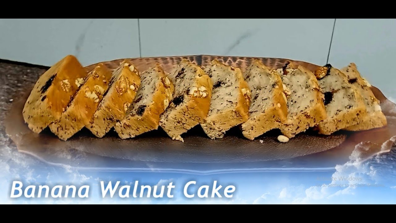 Eggless- Banana Walnut Cake !! - YouTube