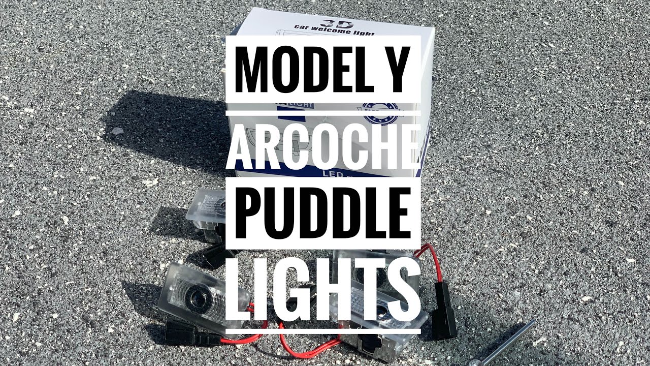 Tesla Model Y Puddle Lights- Easy Mod- Installing Arcoche Tesla logo ...