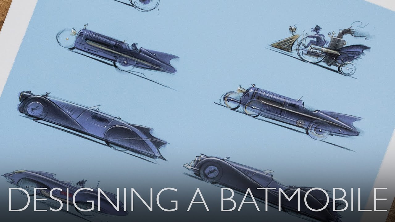 Designing a Batmobile - with quick thumbnail sketches - YouTube