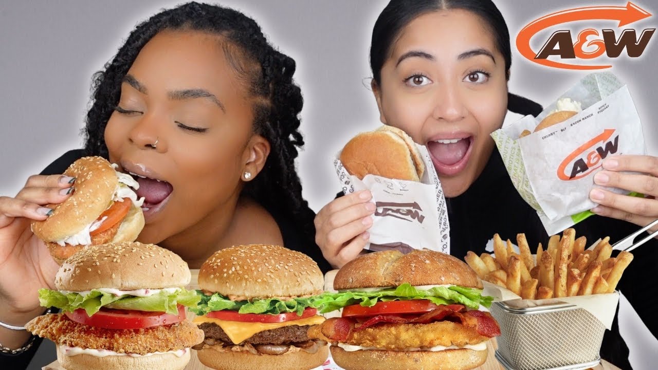 A&W MUKBANG!! | BUDDY BURGER + SPICY HABANERO CHICKEN BURGER ...