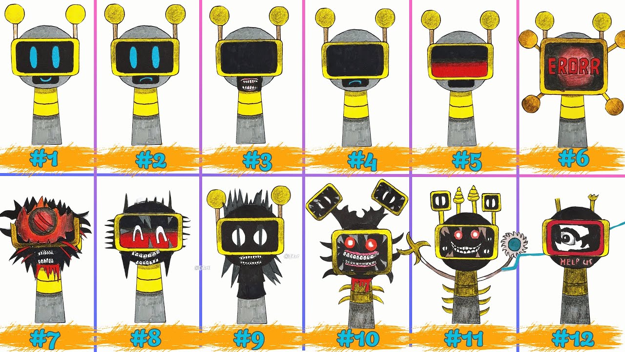 Funbot phase 1 to 12 | Incredibox Sprunki transformation #sprunki # ...